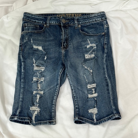 VIP | Shorts | Vip Distressed Blue Jean Shorts Size 112 | Poshmark